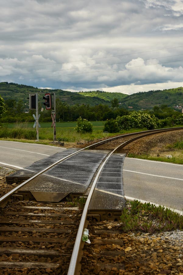 Railway crossing stock photo. Image of intersection, crossing - 32151790