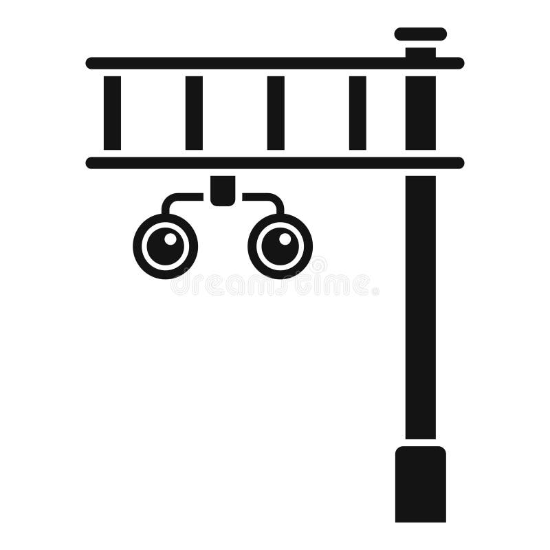 Railway Crossing Lights on Pillar Icon Simple Vector. Track Caution ...