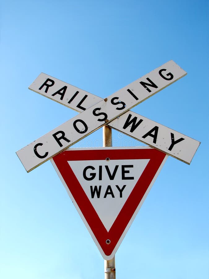 Rail crossing - road sign stock illustration. Illustration of railroad ...
