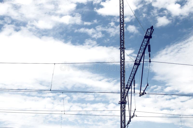 Railway Electricity Pylon stock image. Image of power - 90780501