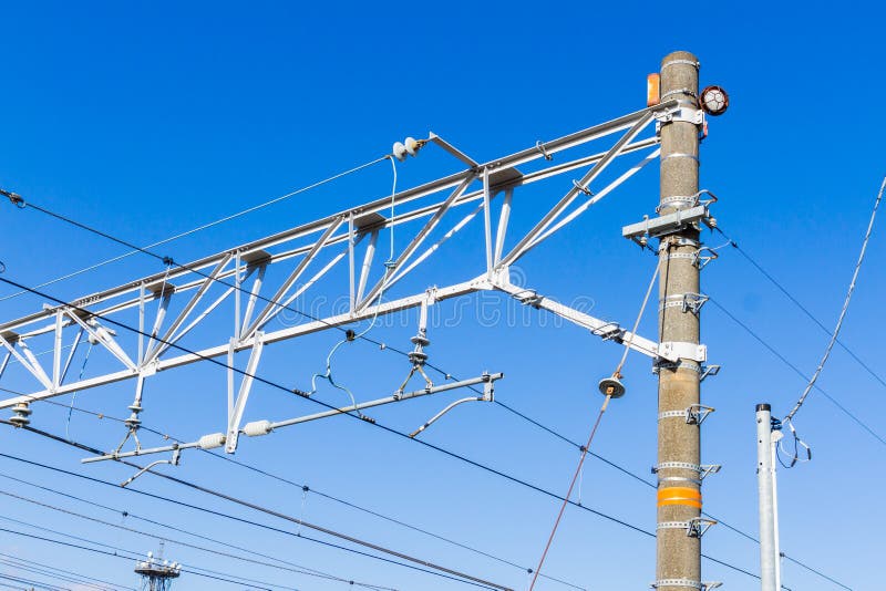 Railway Electrification System Stock Image - Image of line, contact ...