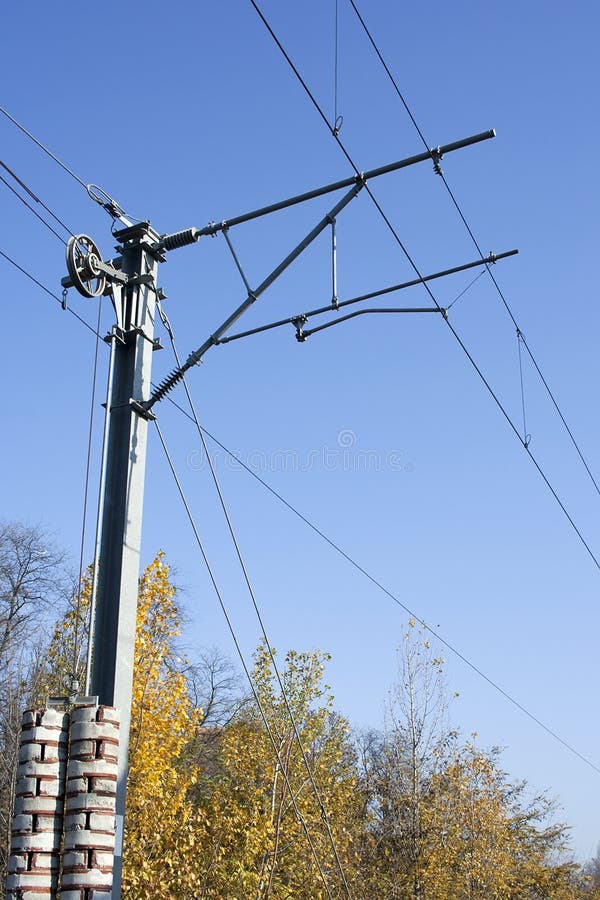 Railway electrified pole stock image. Image of electrified - 62431209