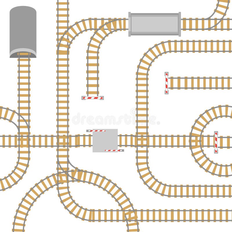 Railway Elements Parts Seamless Pattern Background. Vector Stock Vector ...