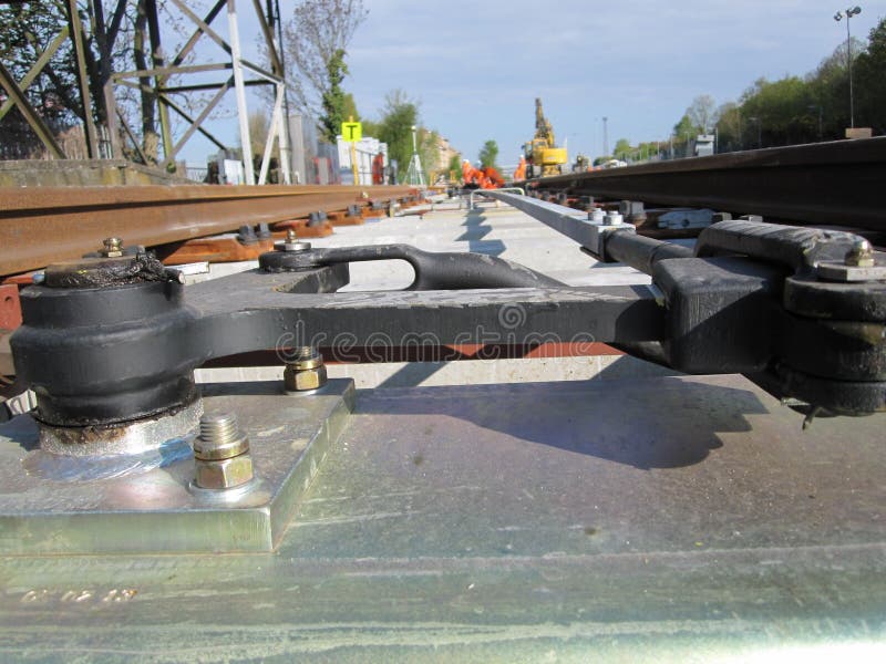 Close View of Railway Track Engineering Switch and Crossings Stock ...