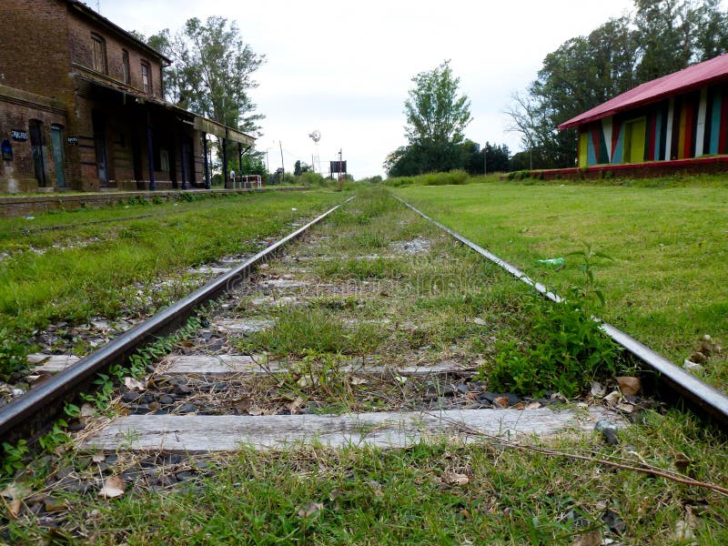 The Railway in the Farmland Stock Photo - Image of line, fasteners ...
