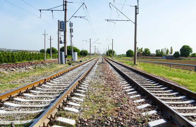 Railway stock image. Image of railroad, iron, distance - 248182753