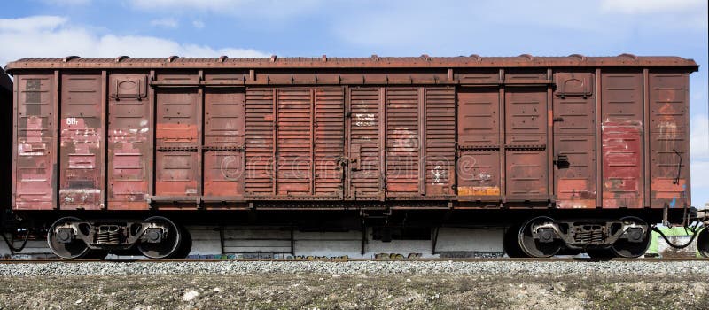 Railway Freight Wagon, Cargo Wagon Stock Image - Image of holocaust ...