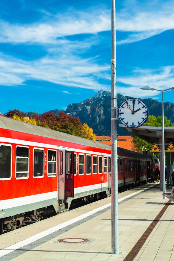 Railway in Fussen, Germany stock image. Image of destination - 35093551