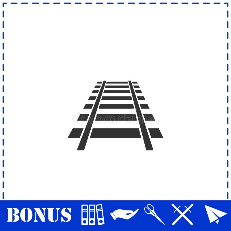 Railway Icon Set, Rails Symbol, Train Tracks Sign, Railroad Pictogram ...