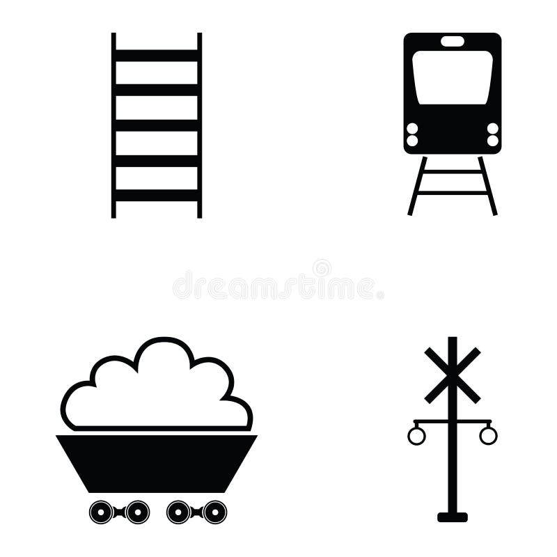 Railway icon set stock vector. Illustration of white - 102685798
