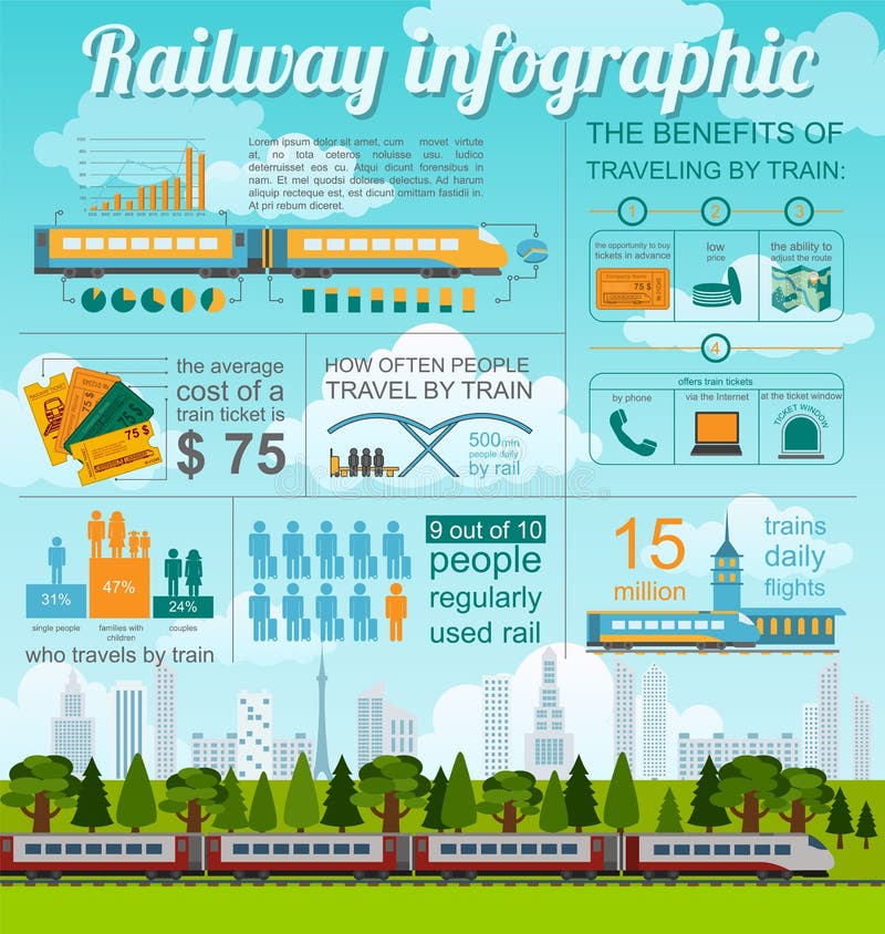 Railway Infographic. Set Elements for Creating Your Own Infographics ...