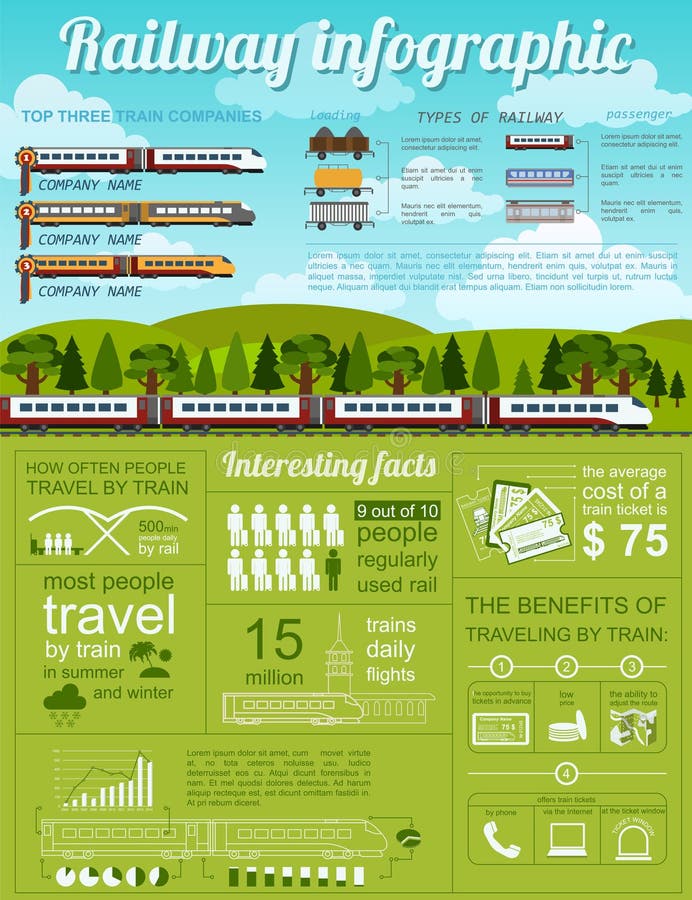 Railway Infographic. Set Elements for Creating Your Own Infographics ...