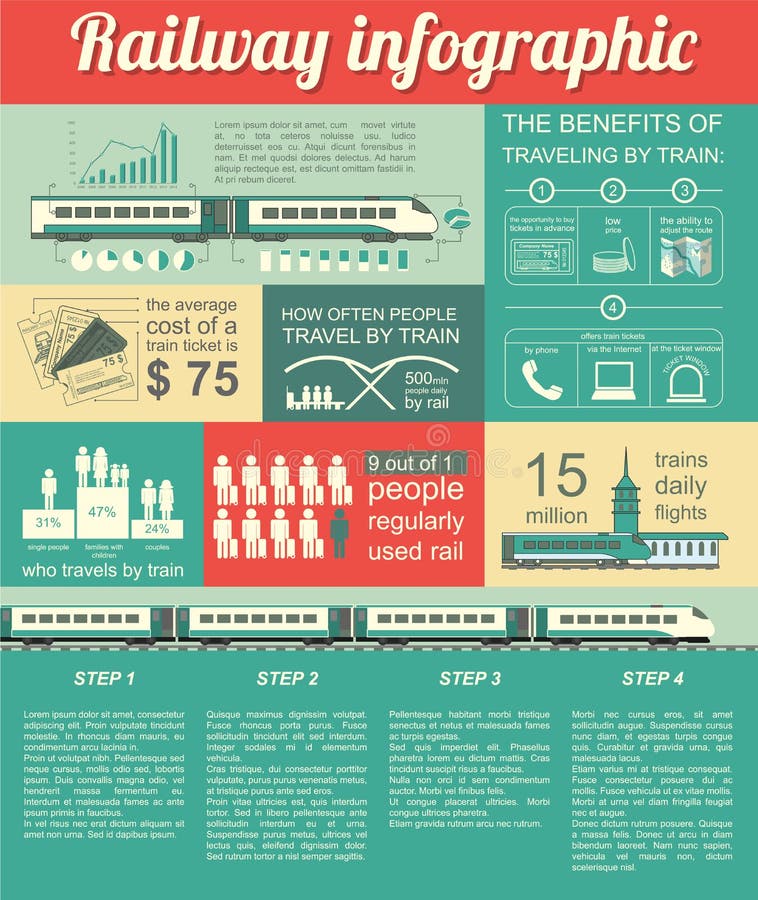 Railway Infographic. Set Elements for Creating Your Own Infographics ...
