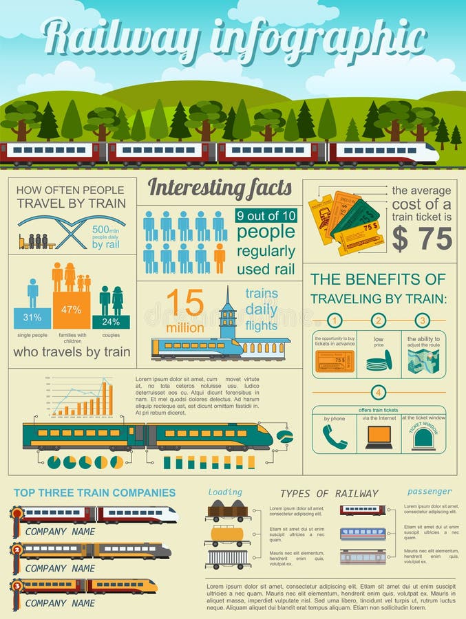 Railway Infographic. Set Elements for Creating Your Own Infographics ...