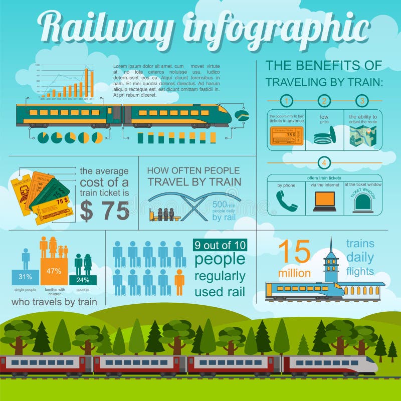 Railway Infographic. Set Elements for Creating Your Own Infographics ...