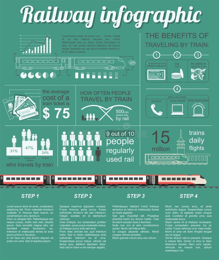 Railway Infographic. Set Elements for Creating Your Own Infographics ...
