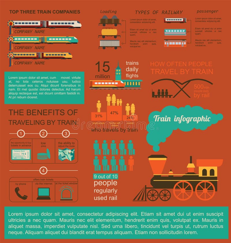 Railway Infographic. Set Elements for Creating Your Own Infographics ...