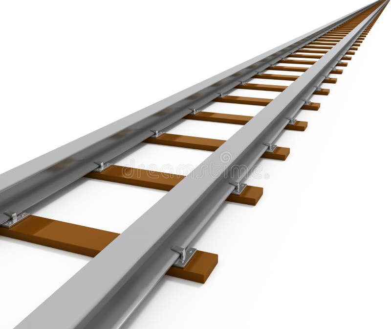 Railway Isolated on white stock illustration. Illustration of direction ...