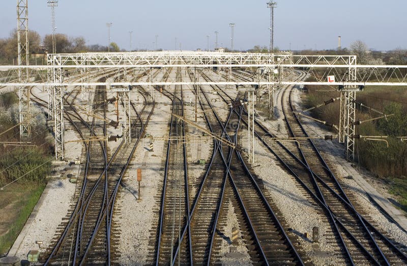 Railway tracks: Junction stock photo. Image of iron, stones - 1957690