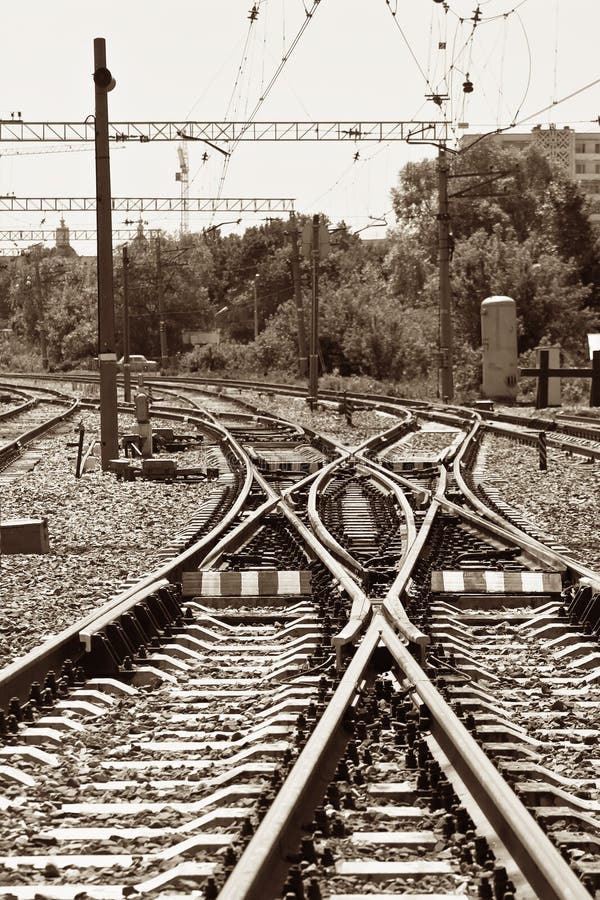 Railway junction stock photo. Image of closeup, post - 18536396