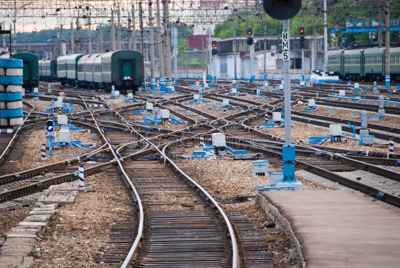 Railway junction. stock photo. Image of switch, modern - 5660156