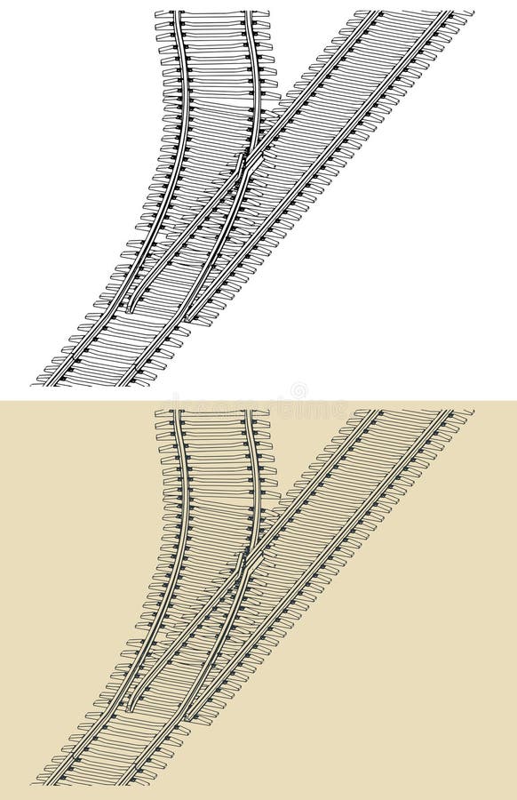Railway Junction Illustration Stock Vector - Illustration of transport ...