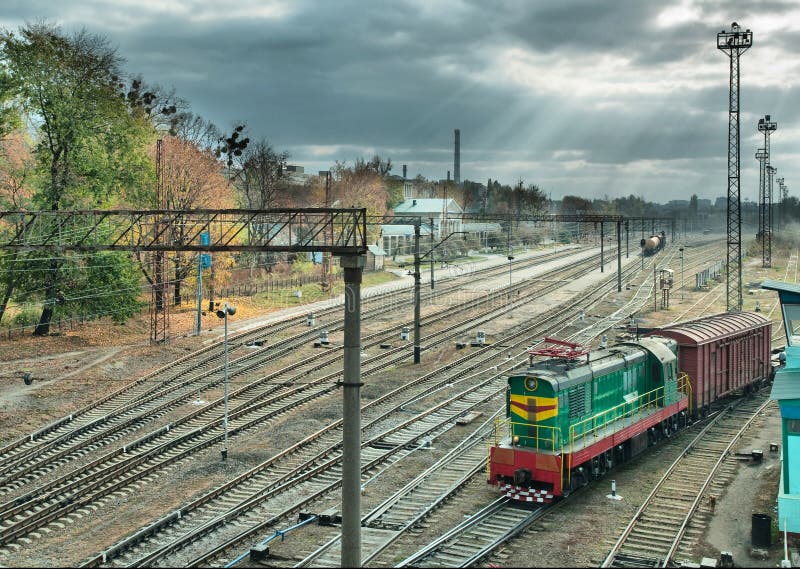 Railway junction station stock image. Image of move, delivery - 22066115