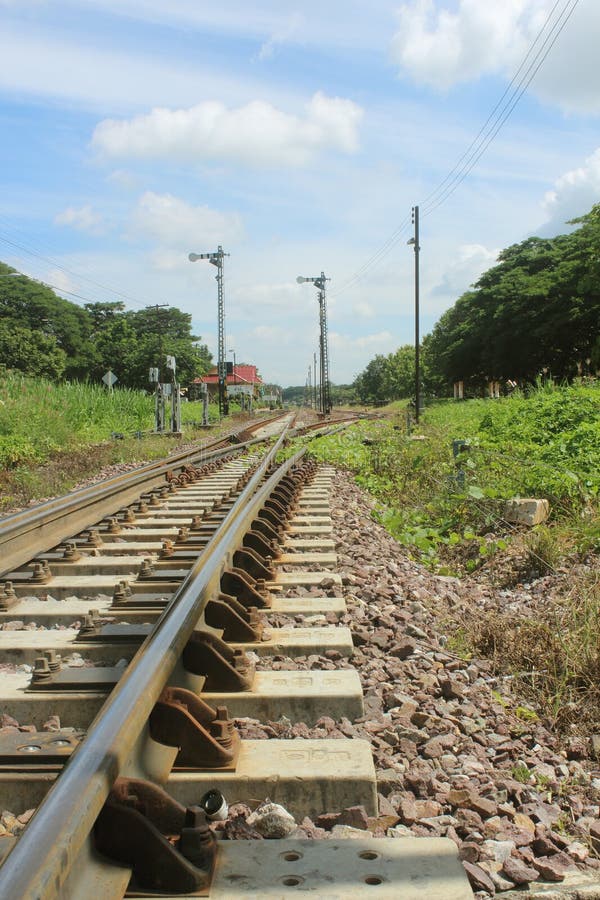The Railway Junction is Two-way Stock Photo - Image of junction ...