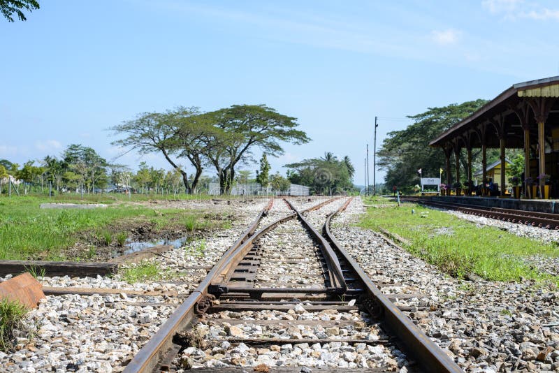 Railway landscape editorial stock image. Image of point - 52794219