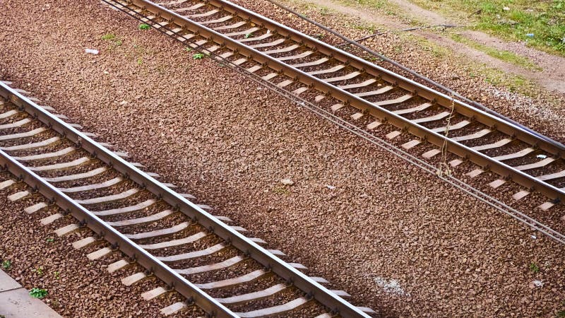 Railway Line. General Plan. View Top. Color Nature Stock Image - Image ...