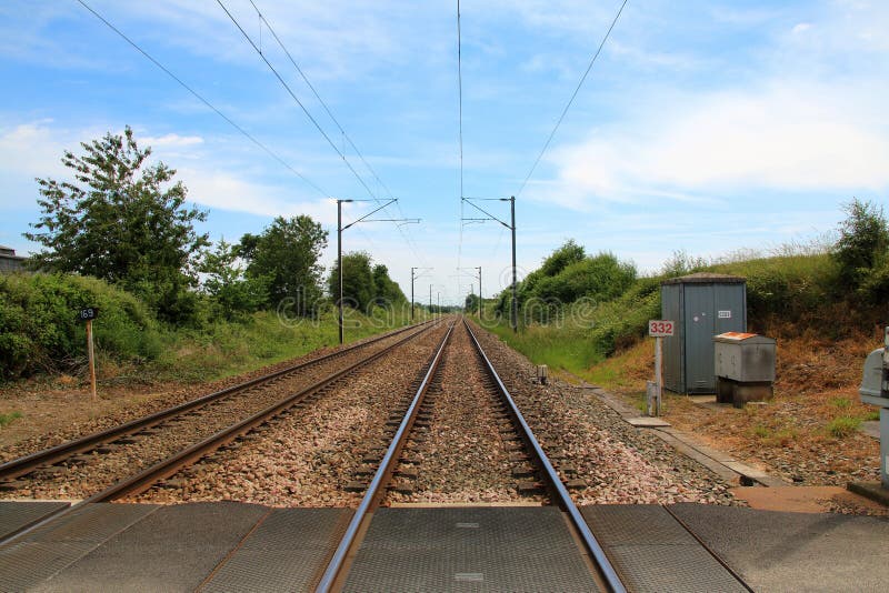 Railway line stock image. Image of electric, tracks, distance - 94147869