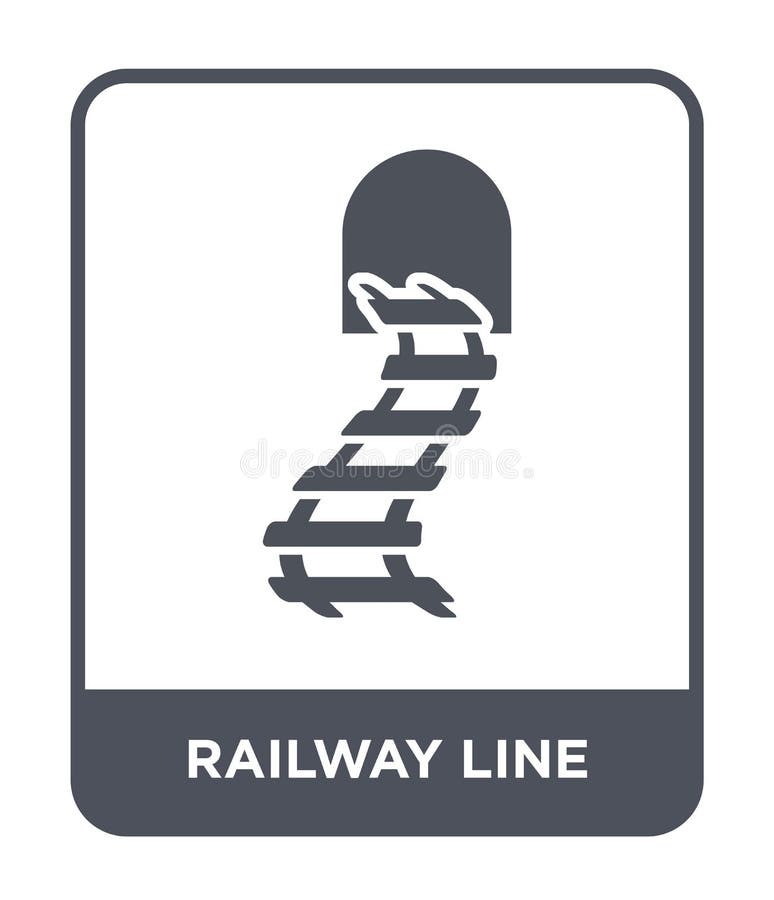 Railway Line Icon in Trendy Design Style. Railway Line Icon Isolated on ...