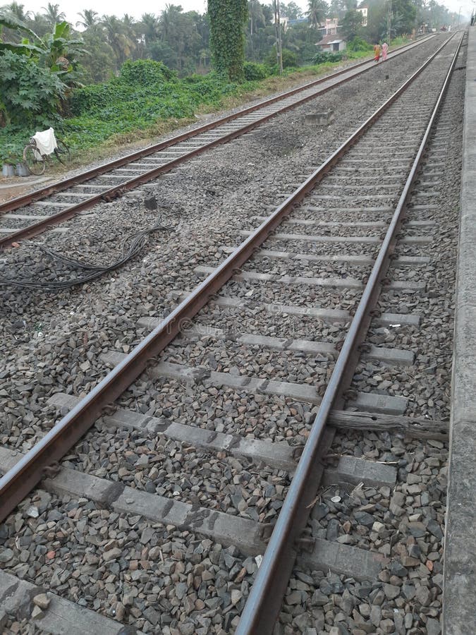 Railway Line Image in Station,Background, Selective Focus, Real Line ...