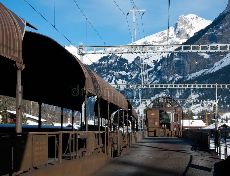Railway Line from Kandersteg To Goppenstein Editorial Photo - Image of ...