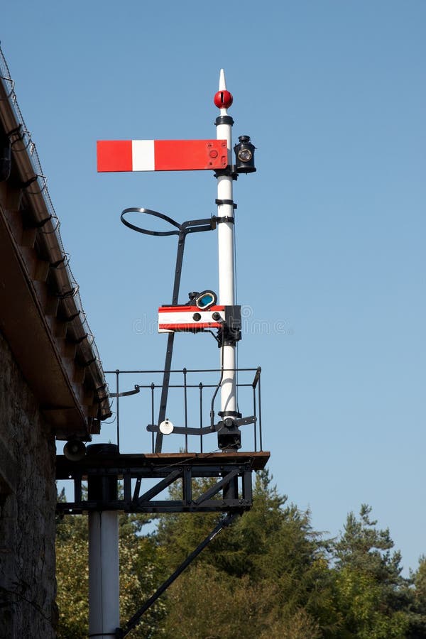 Railway line signal stock image. Image of station, rails - 21919583