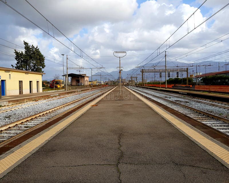 Railway Line at the Station Stock Image - Image of design, city: 263898979