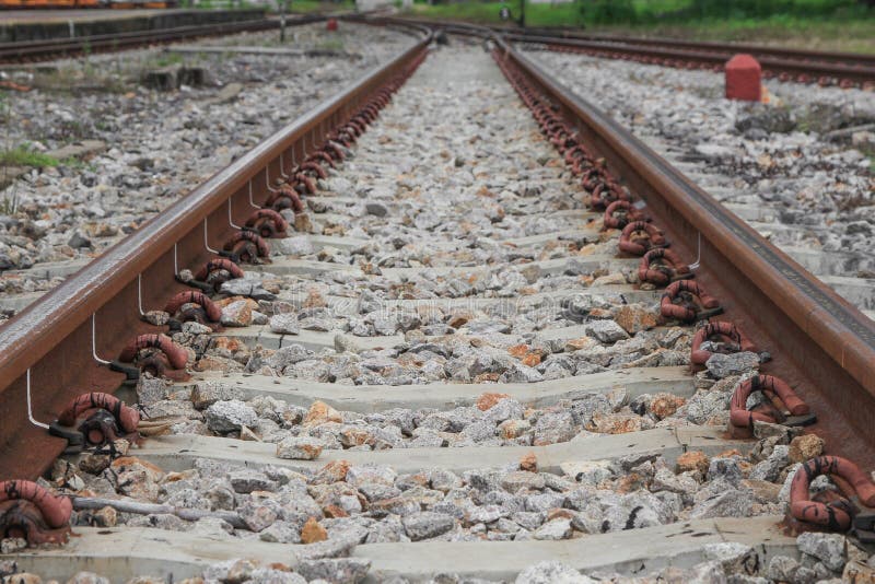 Railway line track classic stock photo. Image of depth - 94969378