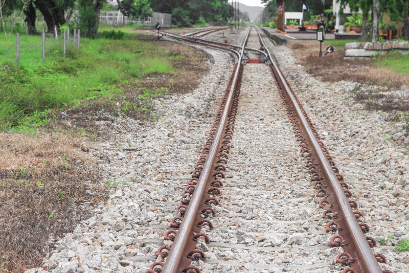 Railway line track classic stock image. Image of nature - 94969481