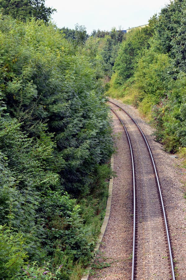 Railway line stock image. Image of view, metal, curve - 76790313