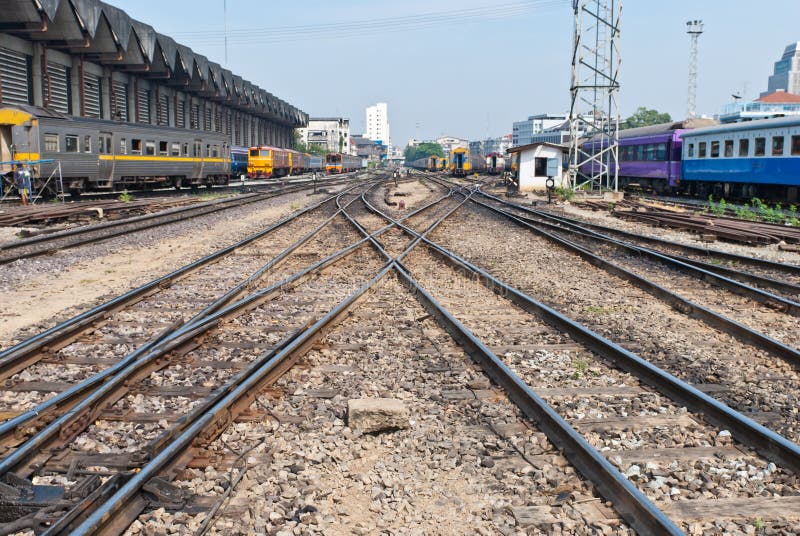 Railway for Local Trains Taken from Front View Stock Photo - Image of ...