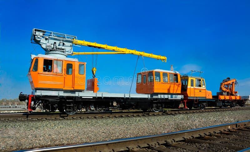 Railway locomotive crane stock photo. Image of track - 30643442