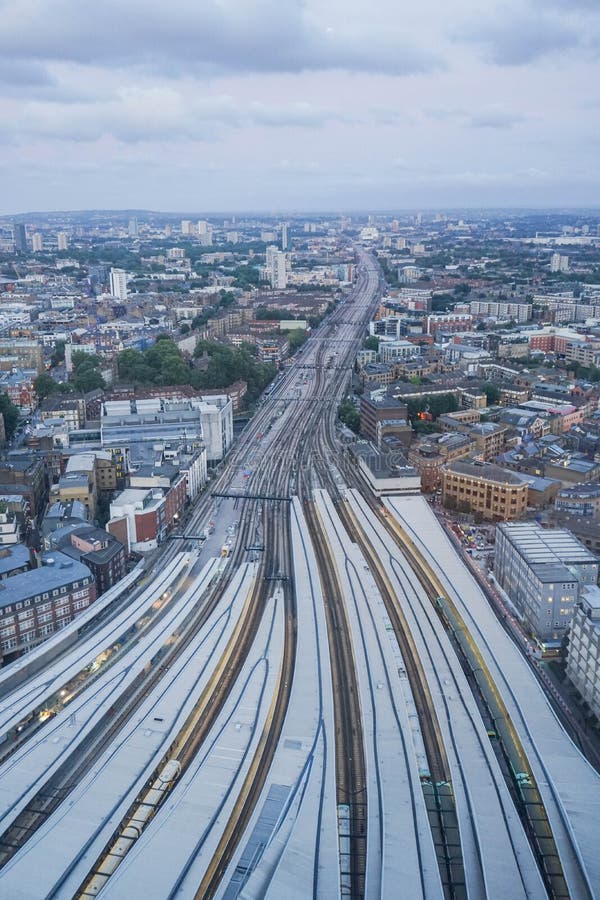 Railway in London stock image. Image of railroad, outdoor - 98675949