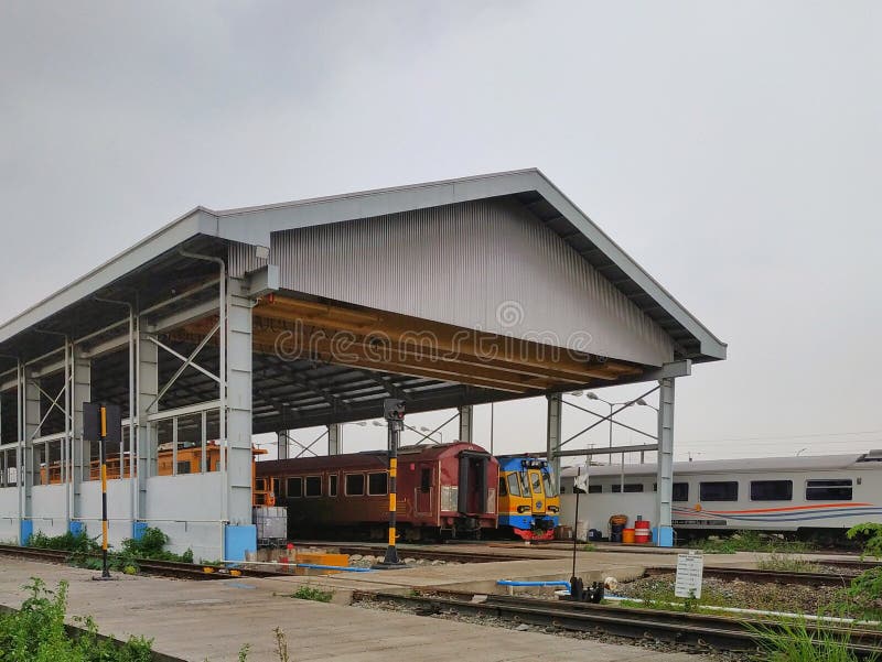 Railway maintenance depot. stock photo. Image of depot - 233154470