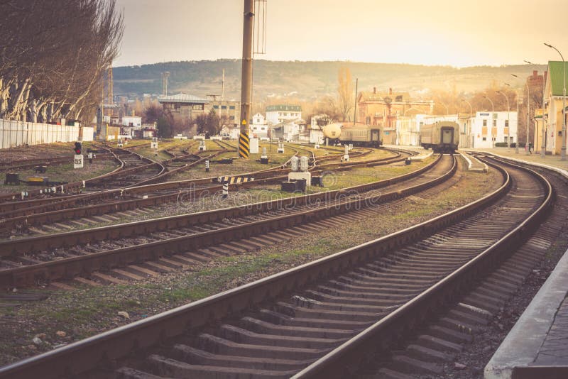 Railway stock image. Image of track, light, travel, industrial - 153632283