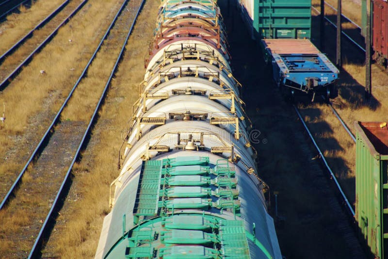 Railway Marshalling Yard with Tracks Stock Image - Image of wagons ...