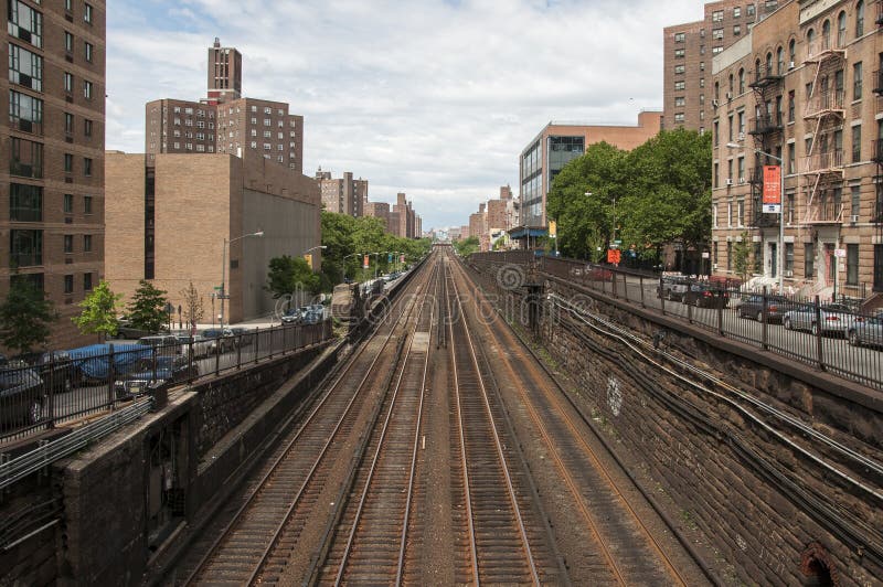Railway Metro Tracks in Manhattan, New York Editorial Stock Photo ...