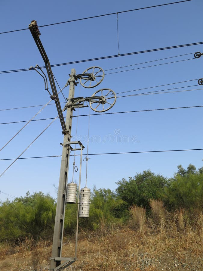 Railway Overhead Line Wheels Stock Image - Image of construction ...