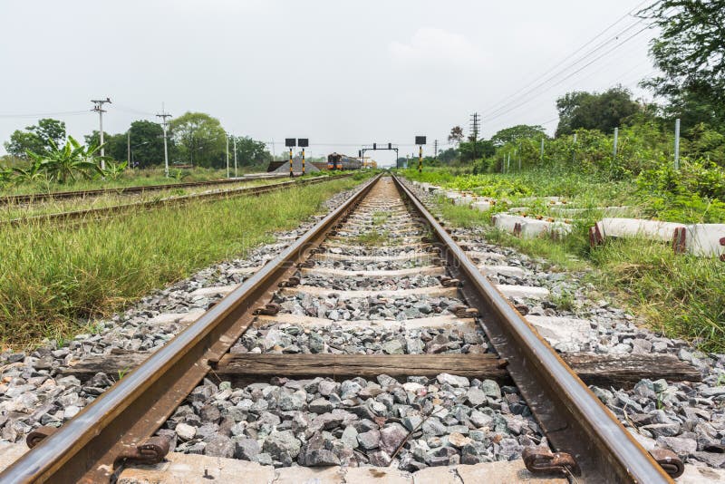 Railway stock image. Image of sleepers, converging, parallels - 56581895