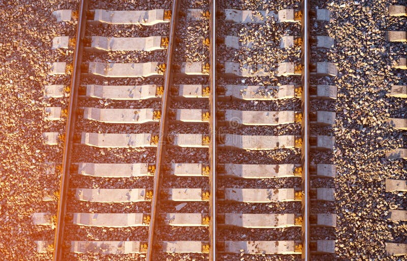 Railway path from above stock photo. Image of gravel - 86320750