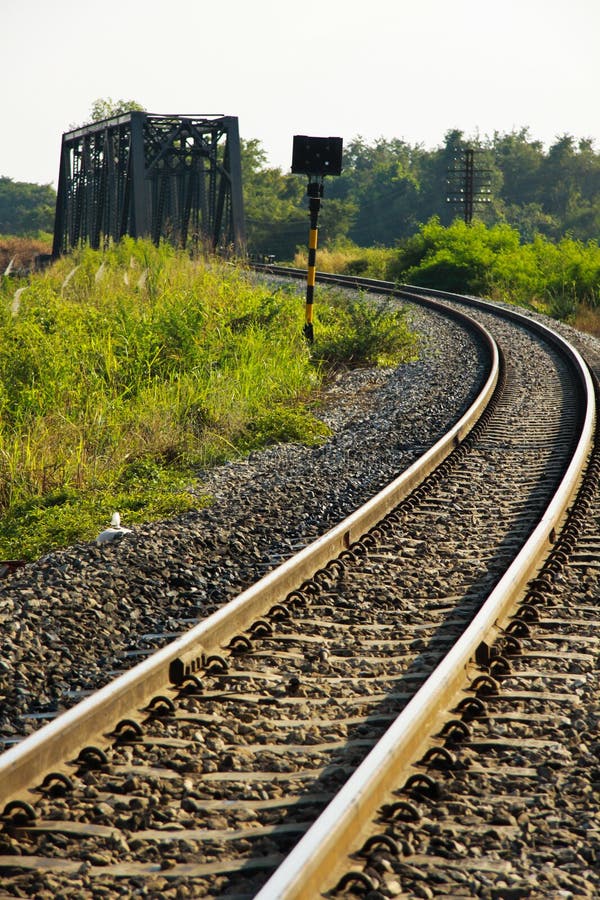 Railway Path Transportation Stock Image - Image of flowers, viaduct ...
